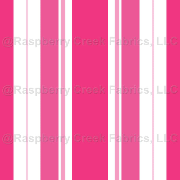 Neon Pink Vertical Stripe - Raspberry Creek Fabrics
