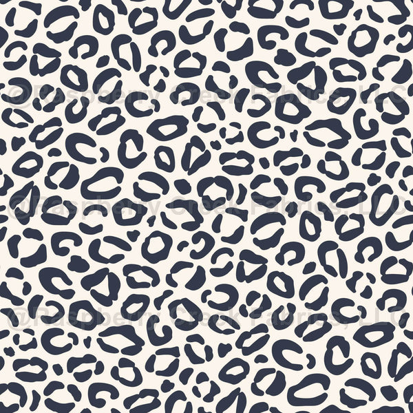 Navy Blue Leopard Print {Mood Indigo on Cream Off White} - Raspberry ...