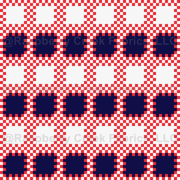 Red and Blue Geometric Pattern -Modern checkerboard on White ...