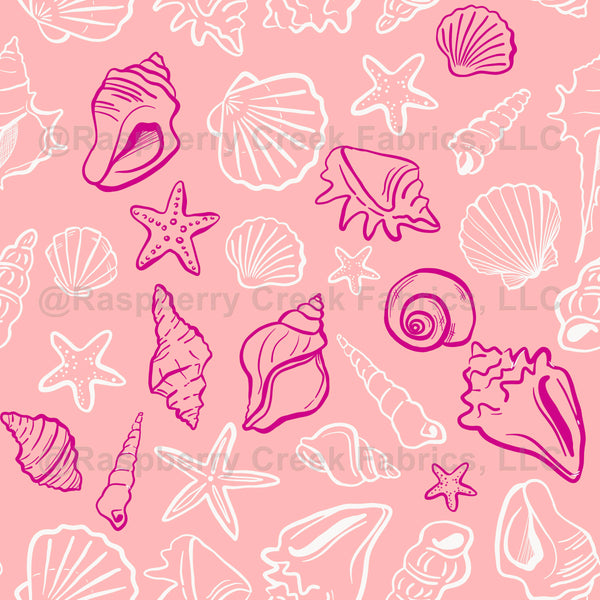 Seashells - Blush - Summer, Shells, and Swirls - Raspberry Creek Fabrics