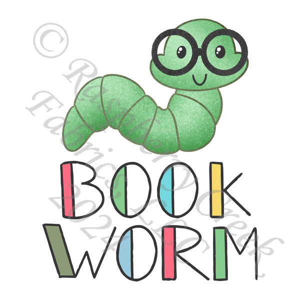 Light Kelly Green Salmon Blue Yellow and Charcoal Book Worm Panel ...