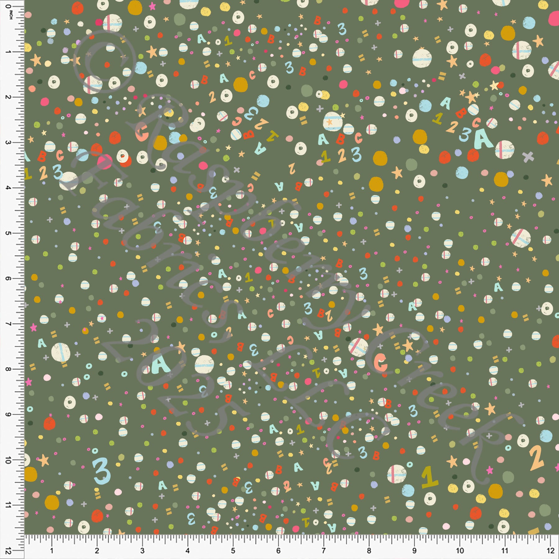 Colorful Confetti, Sage, Olive Green, Red, Goldenrod, Blue, Letters ...