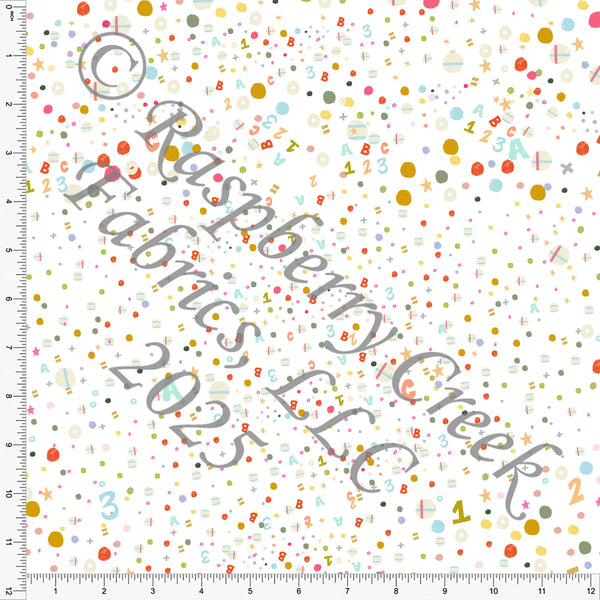 Colorful Confetti with Letters, Numbers, Math Symbols, Goldenrod, Red ...