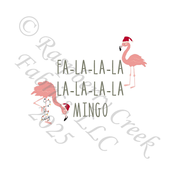 FaLaLaMingo Panel Flamingos Light Salmon Red Light Olive Christmas 2025 ...
