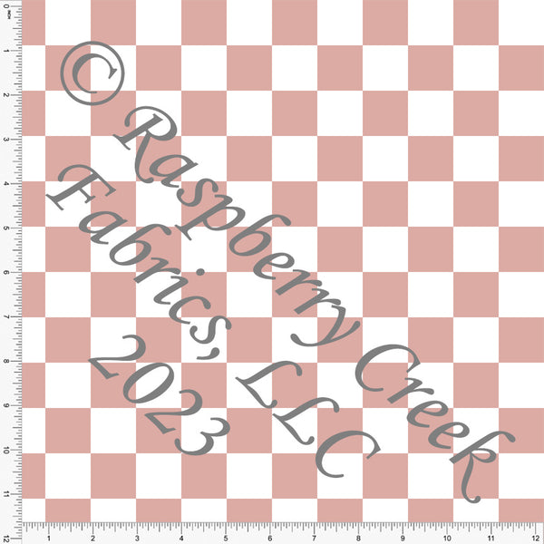 Dusty Pink and White Checker Print Fabric, Basics for CLUB Fabrics ...