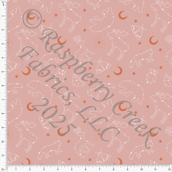 Celestial Dusty Pink Rust Wanderlust Printed Fabric - Raspberry Creek ...