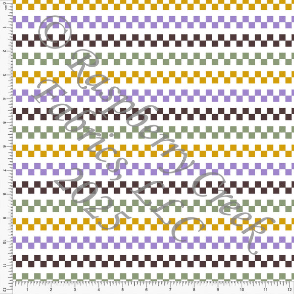 Pixel Stripes Sage Lilac Brown Mustard Pixel Halloween Printed Fabric ...