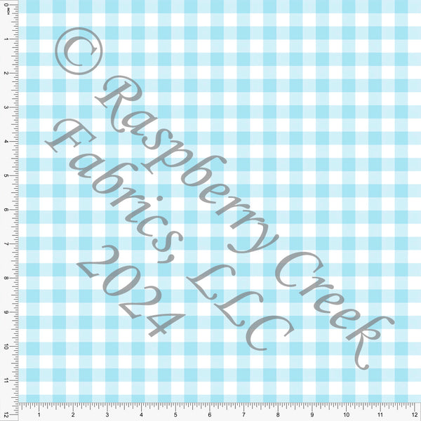 Light Blue and White Check Gingham, Club Fabrics exclusive at - Raspberry Creek Fabrics