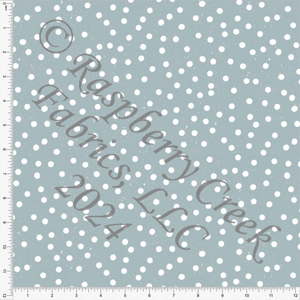 Steel Blue and White Textured Random Dot Print Fabric, Walk in the ...