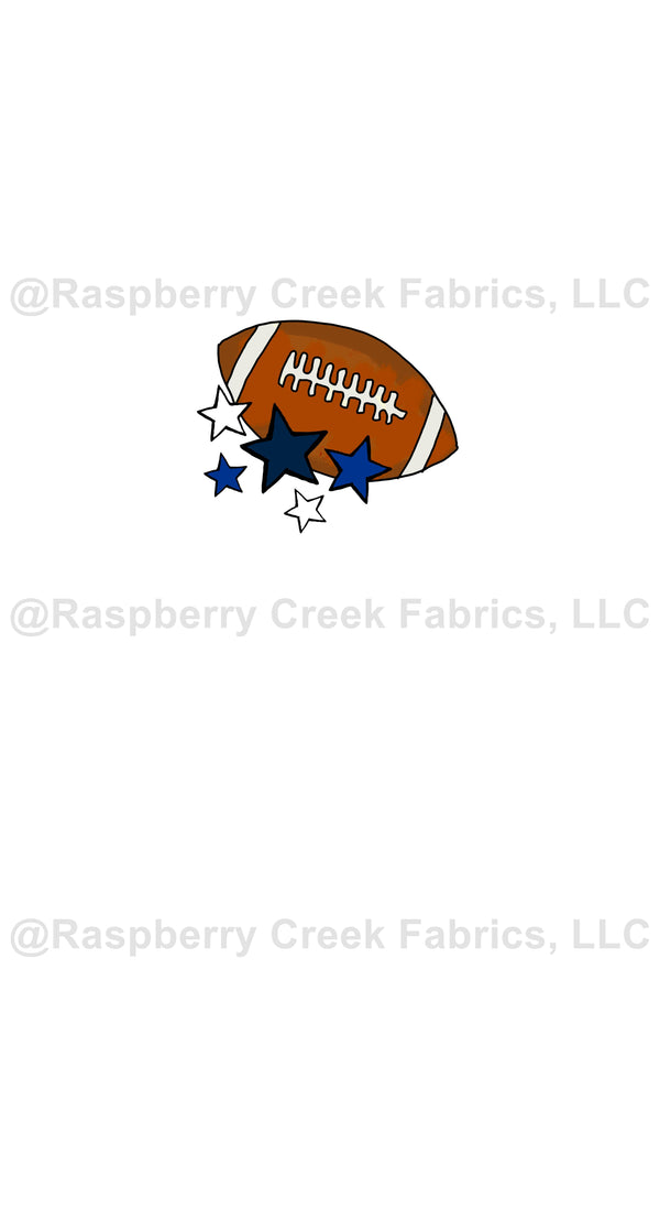 Team Spirit Footballs and Stars Panel in Dallas Cowboys Colors Royal N ...