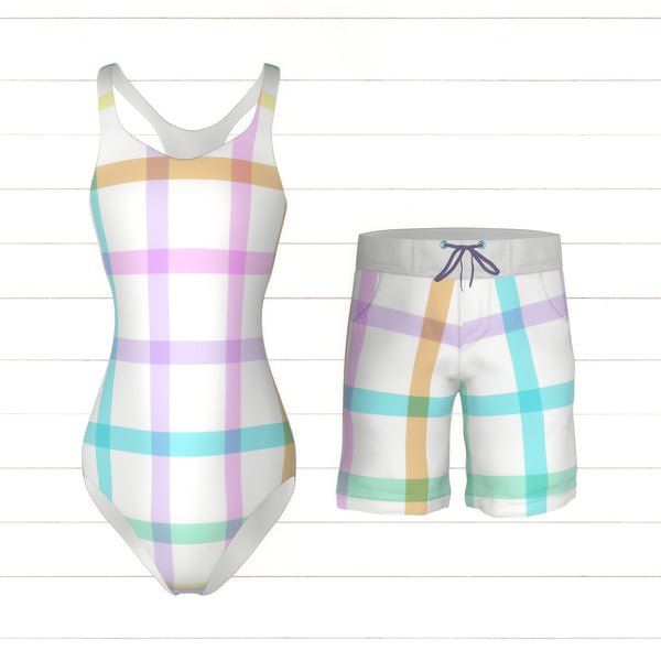 Rainbow Pastel Checkers - Raspberry Creek Fabrics