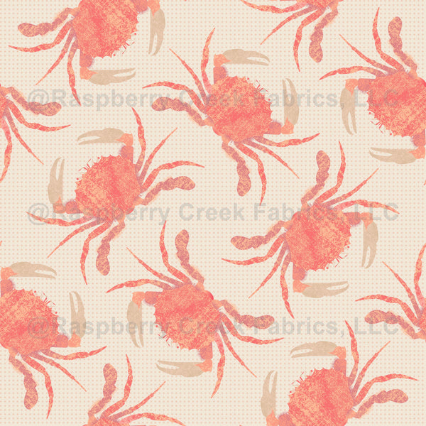 Crab - Peach Fuzz pantone 2024 by pakantahandmade - Raspberry Creek Fabrics