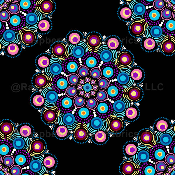 Starry Night Dot Mandala Plain Pattern - Raspberry Creek Fabrics