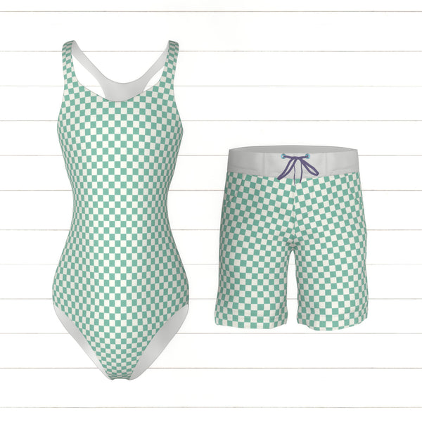 Retro Racers Collection, Light Blue, Cyan, Checkerboard, 4x4, Race Day ...