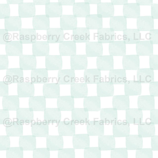 SeaFoam Green Checkerboard - Raspberry Creek Fabrics