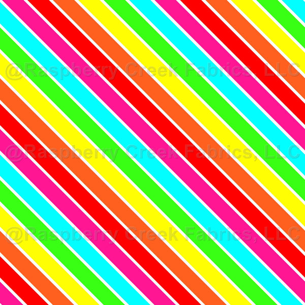swim safe collection neon rainbow stripe - Raspberry Creek Fabrics