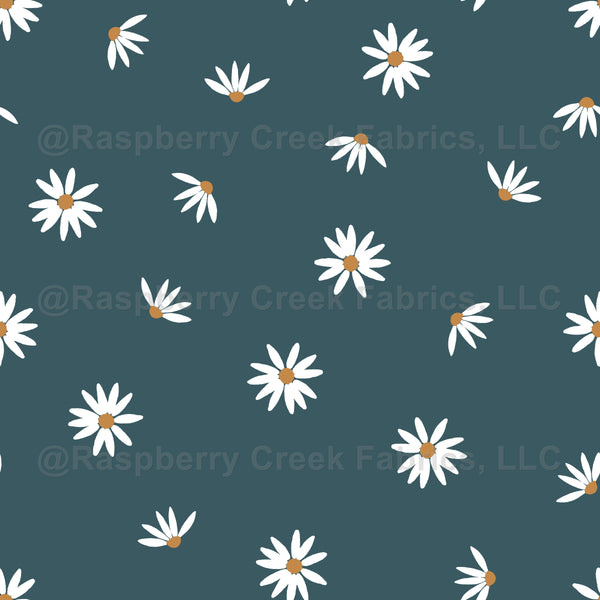 Teal Daisies - Raspberry Creek Fabrics