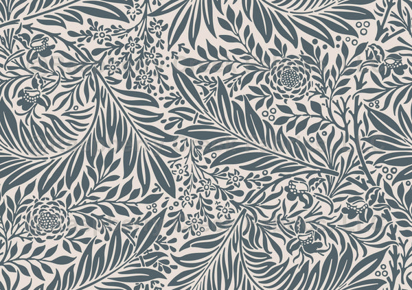 LARKSPUR IN NORTH SEA NAVY (Historic Arts & Crafts) - WILLIAM MORRIS ...