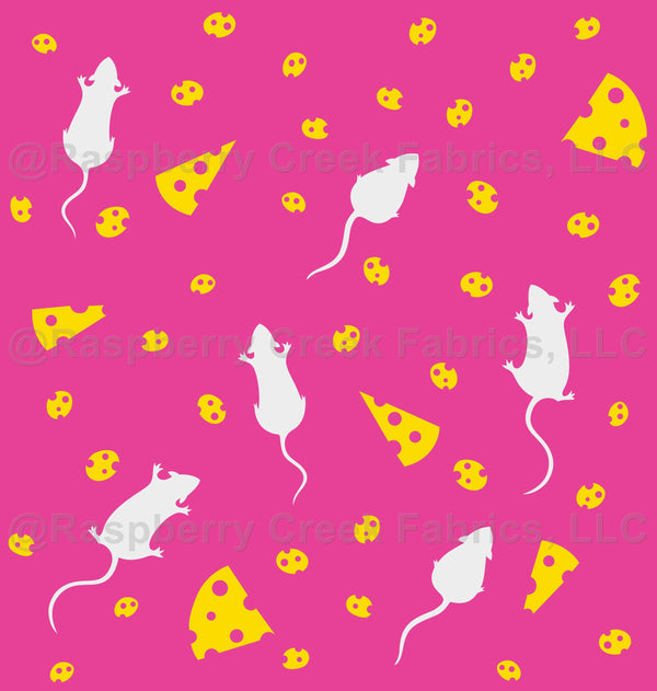 Cheese Chase Playful Mice Hunt for Delicious Cheese on a Vibrant Pink ...