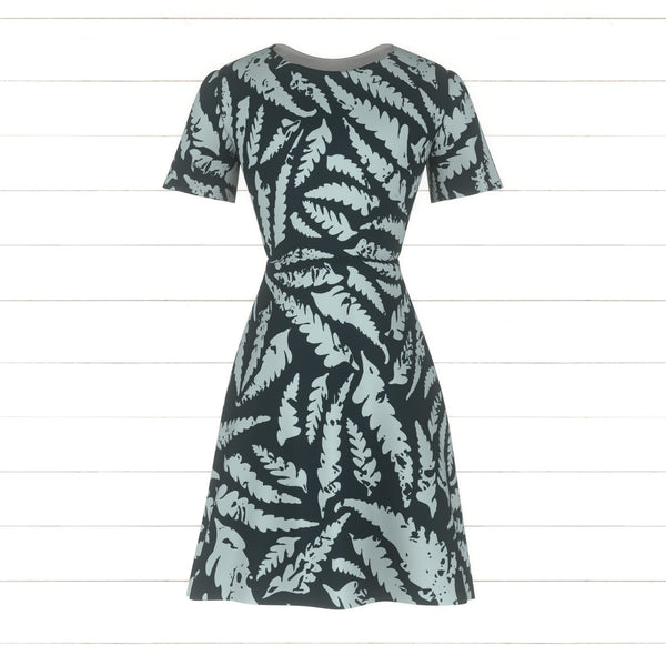 Fern Leaflets in Dark Blue Grey, Pulelehua Palapalai Steady Blues Coll ...