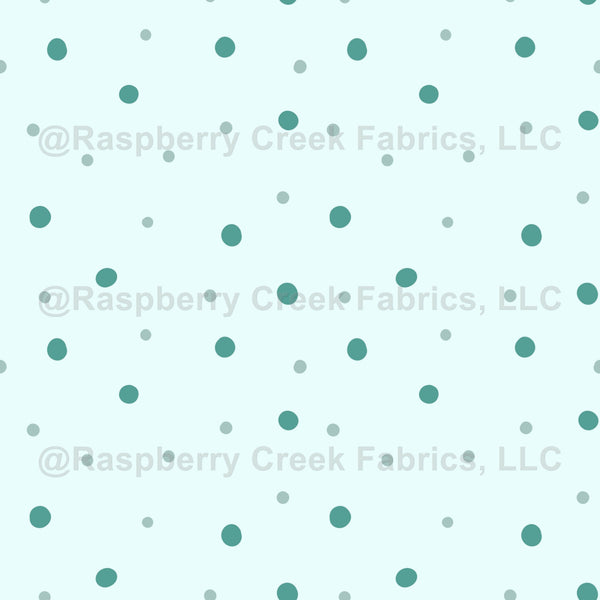 Teal Polka Dot Design - Raspberry Creek Fabrics