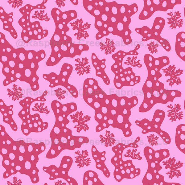 Dopamine Organic shapes and leaves - Raspberry Creek Fabrics