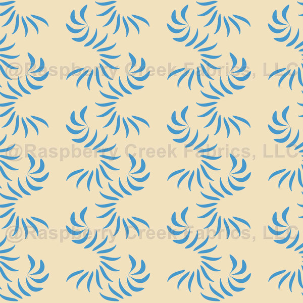 Whispy Vine Sky Blue on Cream - Raspberry Creek Fabrics