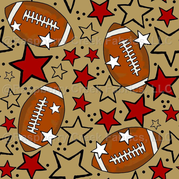 Team Spirit Footballs and Stars in San Francisco 49ers Colors Red Gold ...