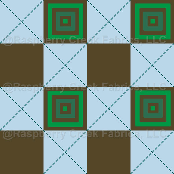 Checkerboard with boxes - Raspberry Creek Fabrics