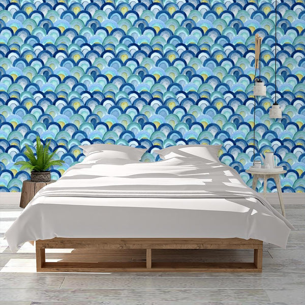 Mermaid Scales - Turquoise, Navy, Yellow Fish Scales Large - Raspberry ...