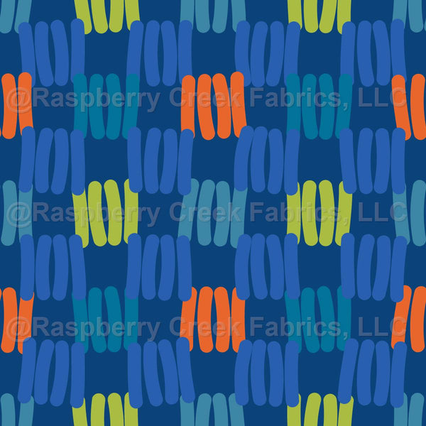 scribble check - dark blue | diane collection - Raspberry Creek Fabrics