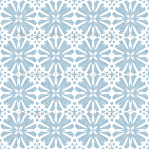 Faux Velvet Medallion Pattern in Baby Blue - Raspberry Creek Fabrics