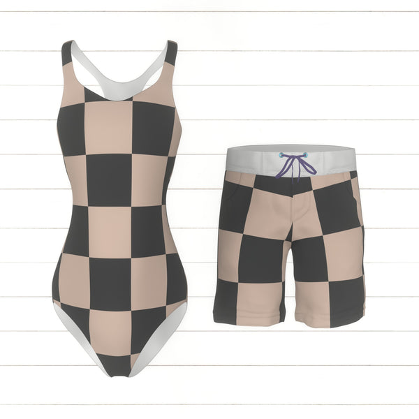 boho neutral checkers - Raspberry Creek Fabrics