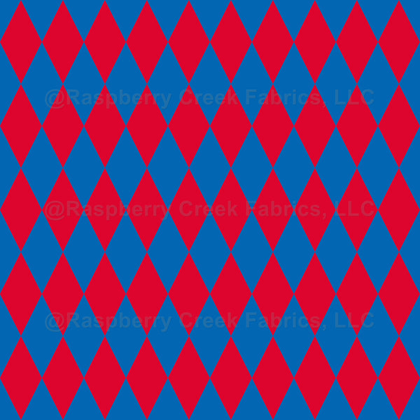 Red and Blue Bavaria Rhombus Diamond Flag Pattern - Raspberry Creek Fabrics