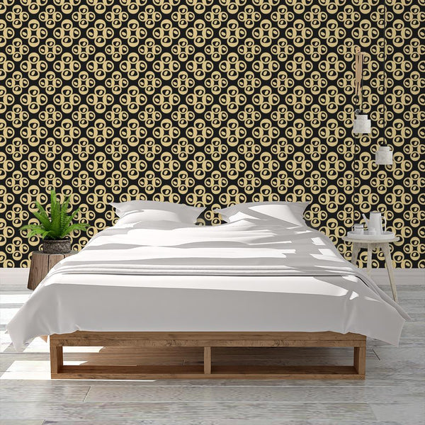 Large black gold eyed dots clusters diagonal art deco style. Understat ...
