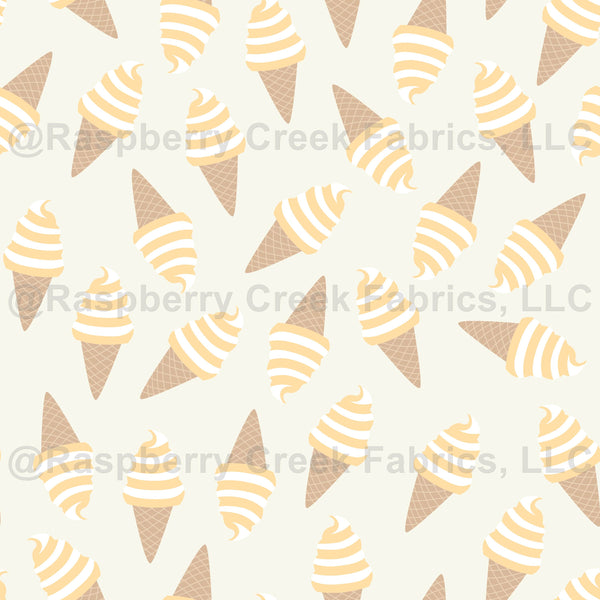 Soft Serve Rainbow Swirl Ice Cream Cones in Neutral Orange and Cream f ...