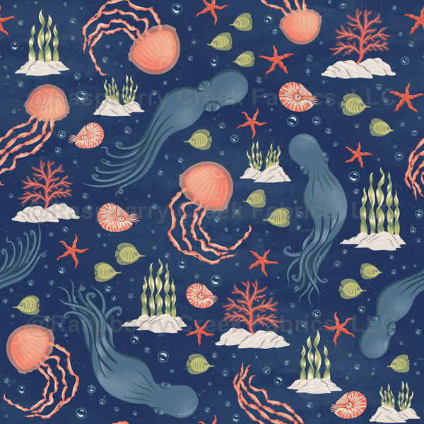 Underwater dance fabric - Raspberry Creek Fabrics
