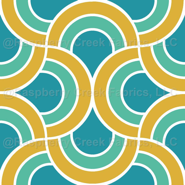 Twisted Scallops Turquoise - Raspberry Creek Fabrics