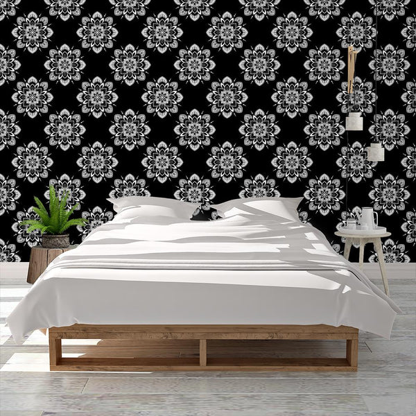 Dreamcatcher Monochrome Mandala Polka Dots - Raspberry Creek Fabrics