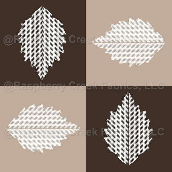 Folk Leaf Grid Botanical Pattern in Mocha and Taupe – Modern Nature-In ...