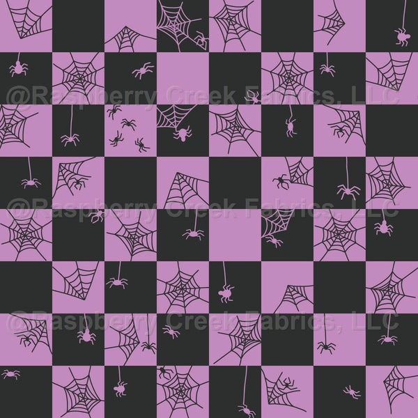 Cobweb Checker - Spooky Sweet Spiders and Webs - Violet Purple Black ...