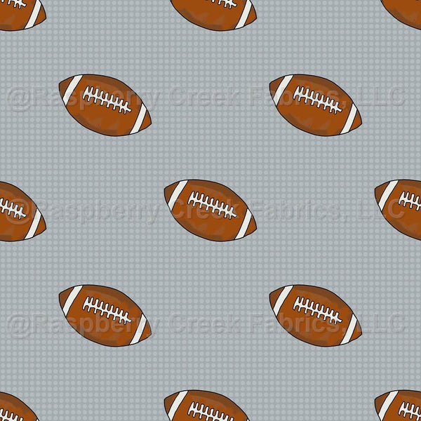 Team Spirit Footballs on Las Vegas Raiders Silver - Raspberry Creek Fabrics