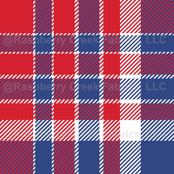 Red White and Blue Tartan Plaid - Raspberry Creek Fabrics