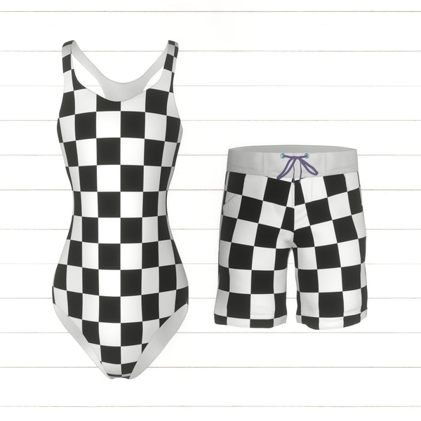 Black and white checkered fabric - Raspberry Creek Fabrics
