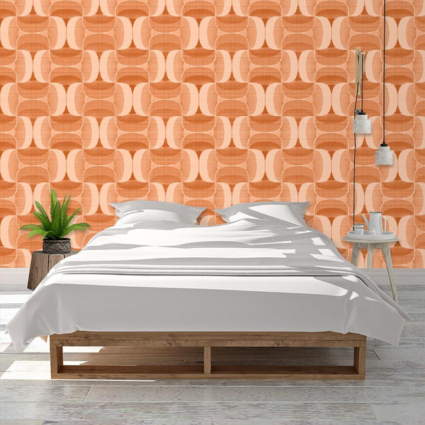 Rust peach fuzz terracotta copper mushroom tessellation wallpaper ...