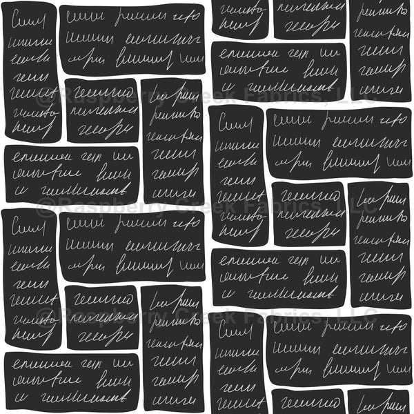 Scribble handwritten text geometric modular blocks - Raspberry Creek ...
