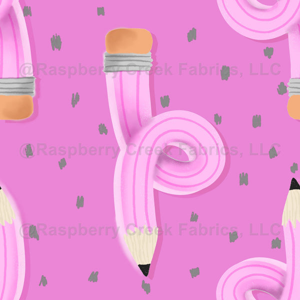 Fall, whimsical, school, pencils, light pink, pink, pencil marks, stri ...