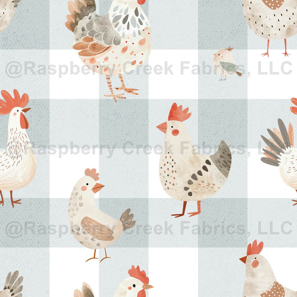 Gingham Chickens - Raspberry Creek Fabrics