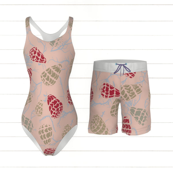 Pale Dogwood Pink, Hebrew Cone Shells and Limu Seaweed - Raspberry ...