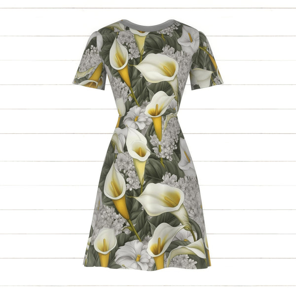 White Levander And Yellow Calla Lily Fabric Pattern Calla Lillies ...